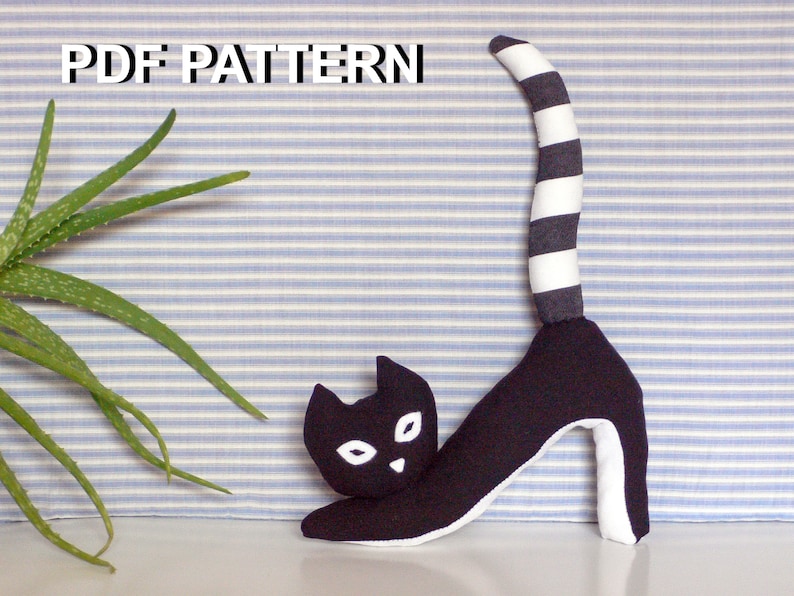 Sew a Cat DIY Soft Animal Sewing Pattern Handmade Doll Craft Pattern ...