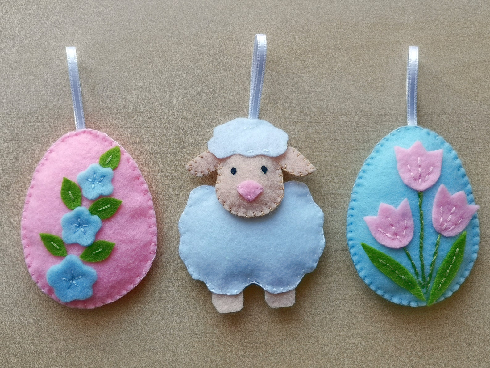 Felt Easter Ornaments Pdf Sewing Pattern, DIY Crafting Felt Ornament ...