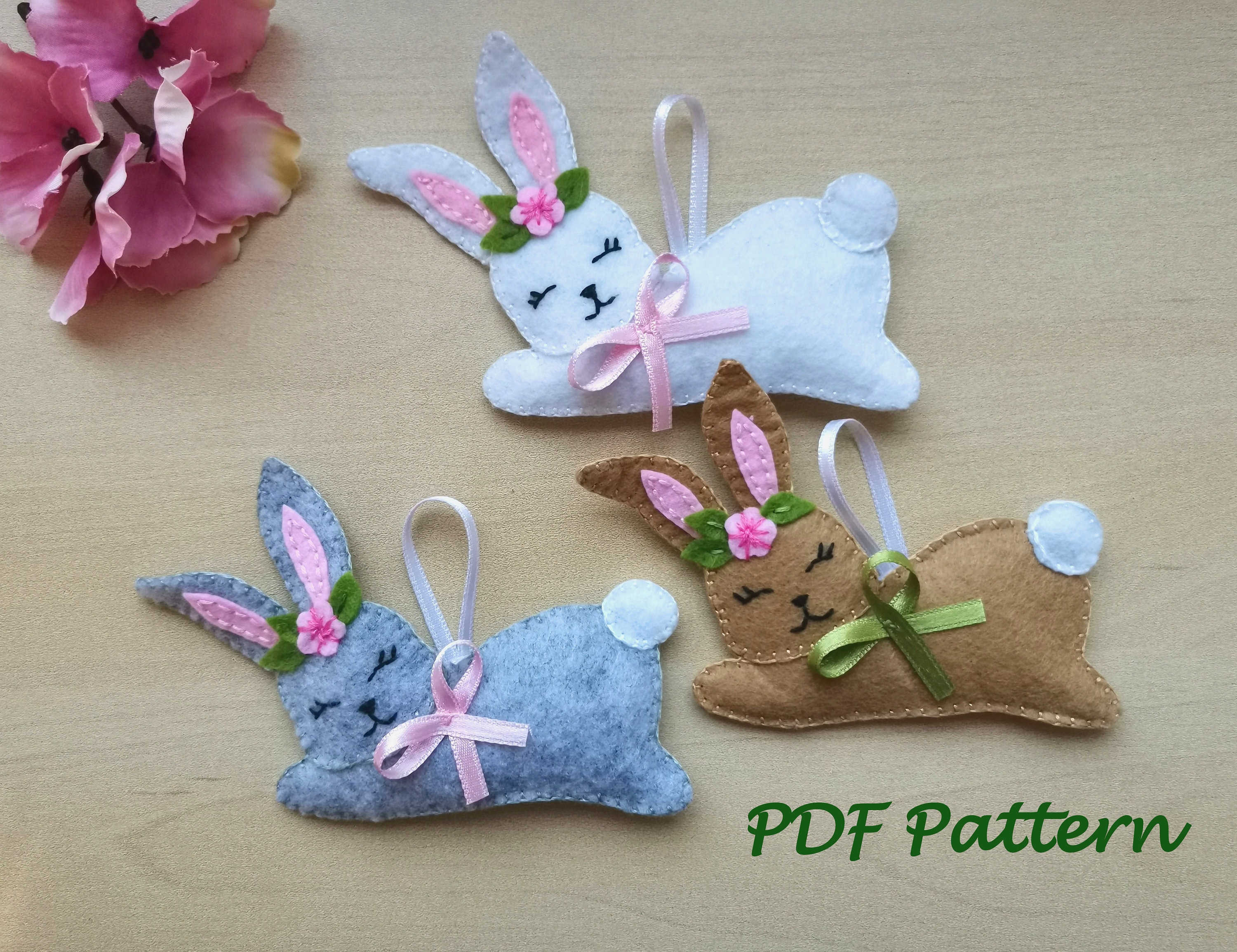Easter Bunny Ornament PDF Sewing Pattern, Spring Decor Handmade Gift ...