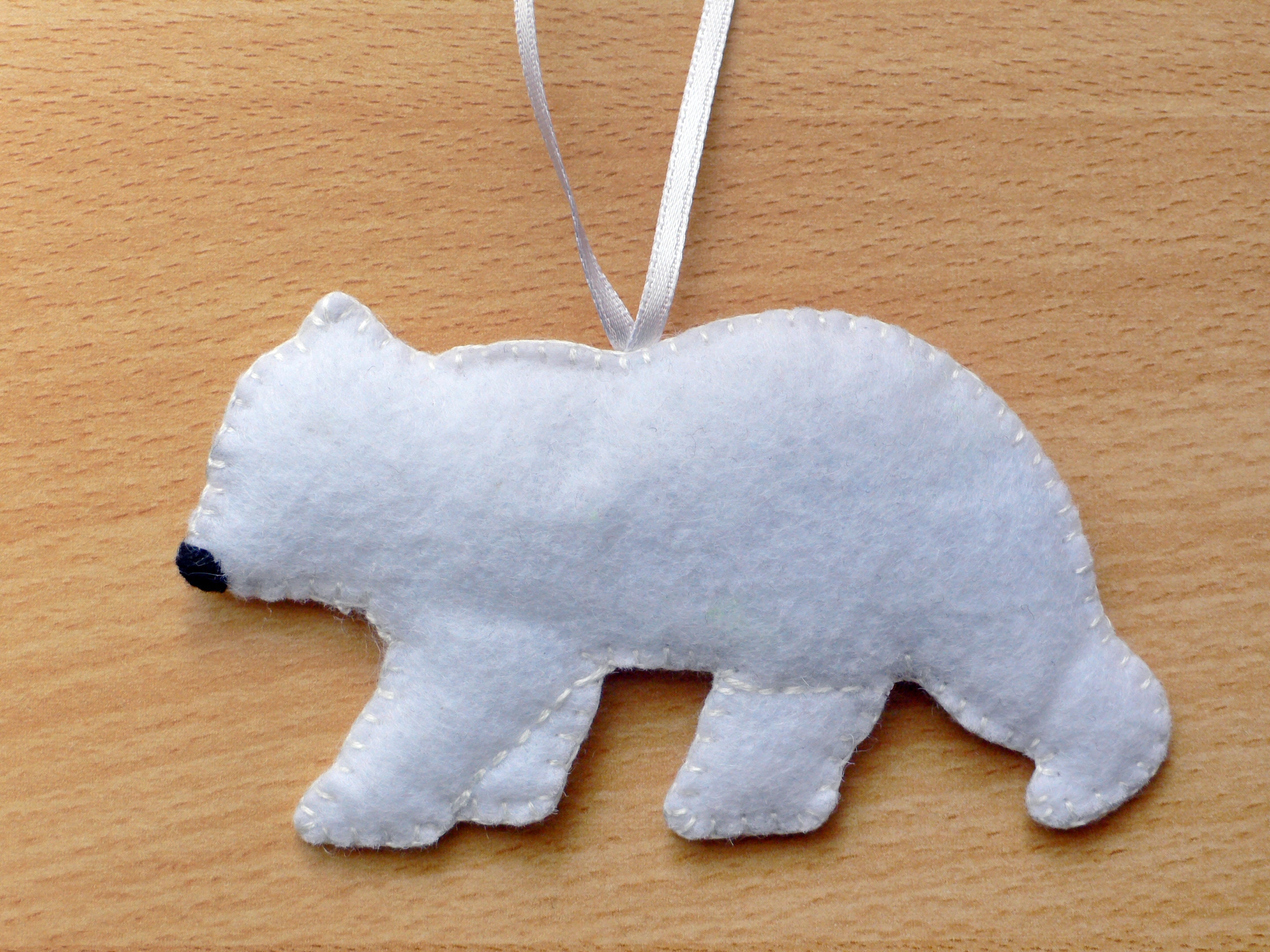 Polar Bear Felt Ornament Sewing Pattern, DIY Handmade Gift Instant ...