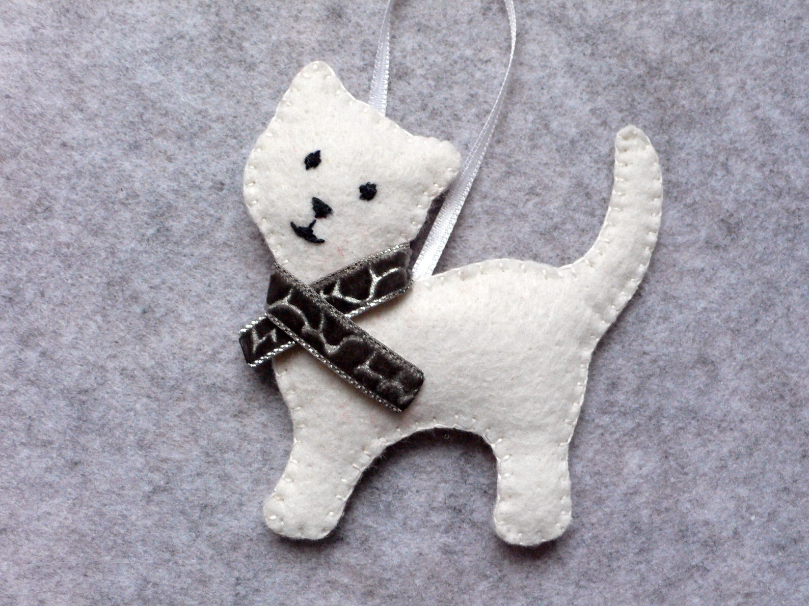 Set of 3 Felt Cat Christmas Tree Ornaments Handmade Felt - Etsy