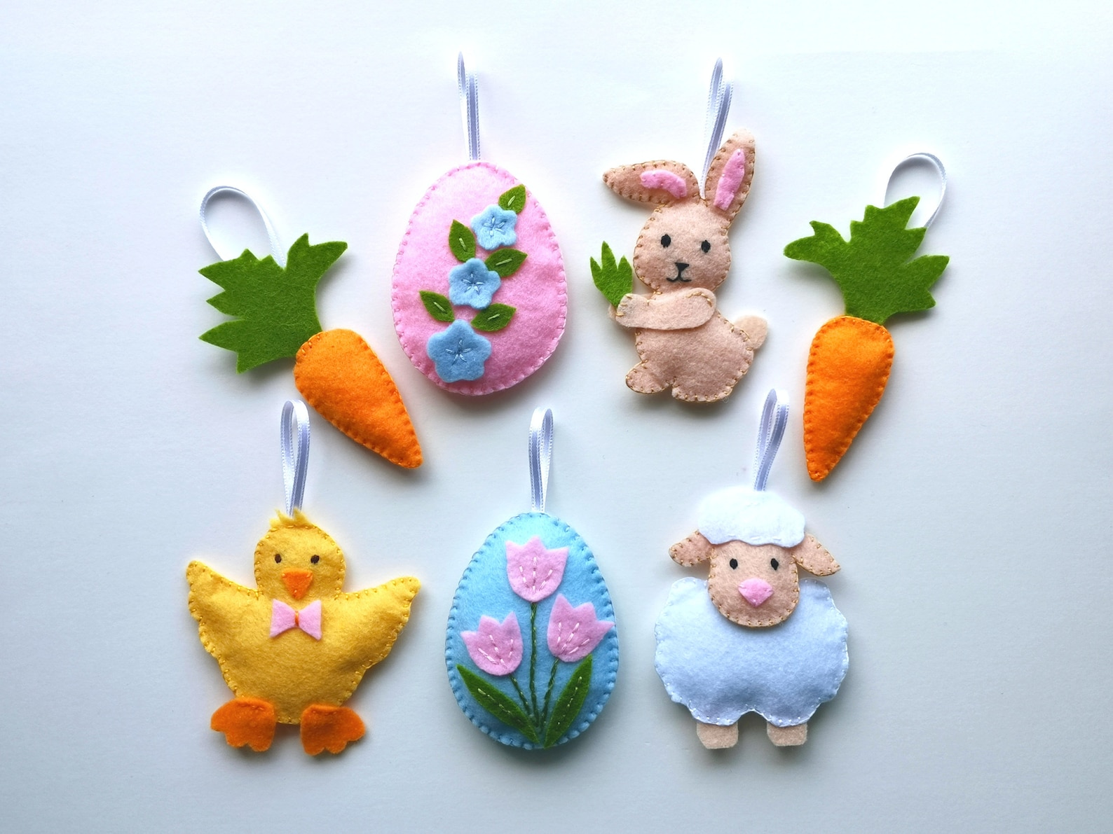 Felt Easter Ornaments Pdf Sewing Pattern, DIY Crafting Felt Ornament ...