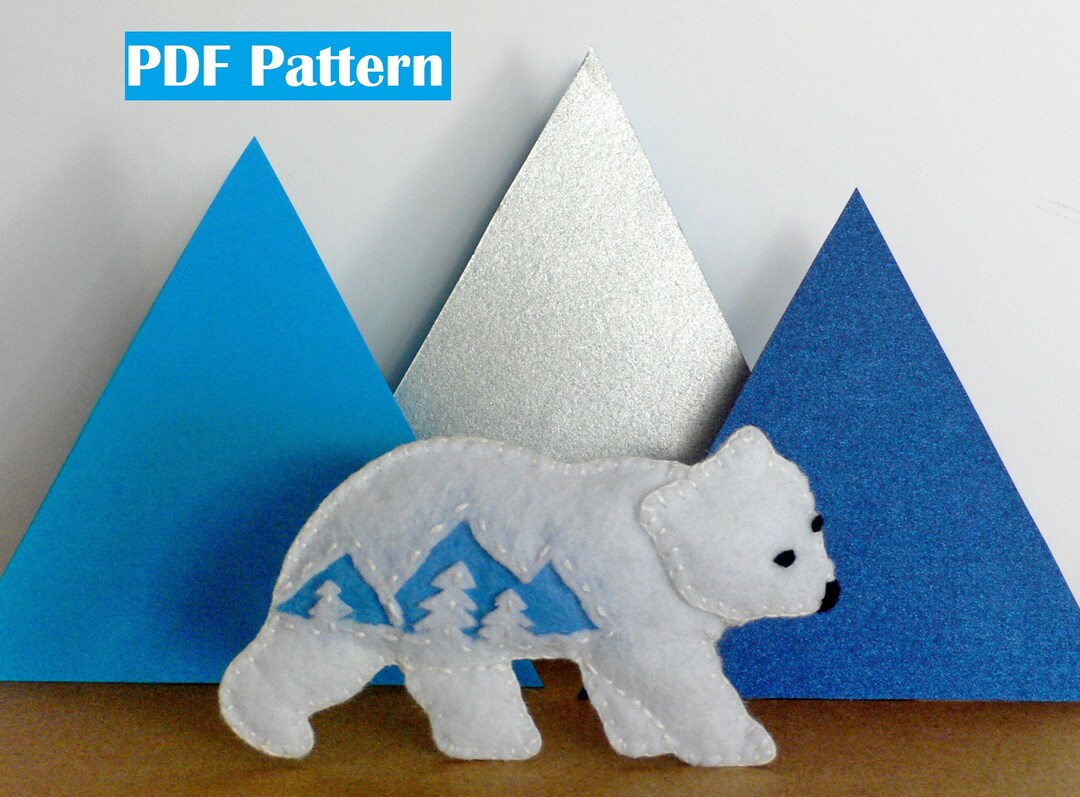 Polar Bear Felt Ornament Sewing Pattern DIY Handmade Gift - Etsy