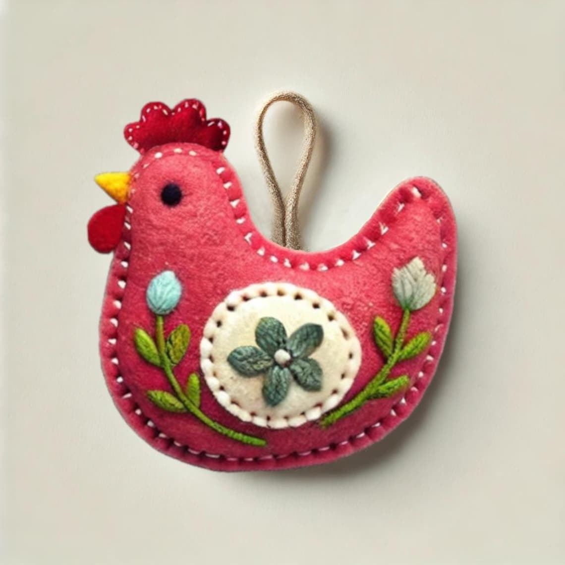 Felt Easter Hen Ornaments Pattern DIY Sewing Craft Project Felt Hen ...