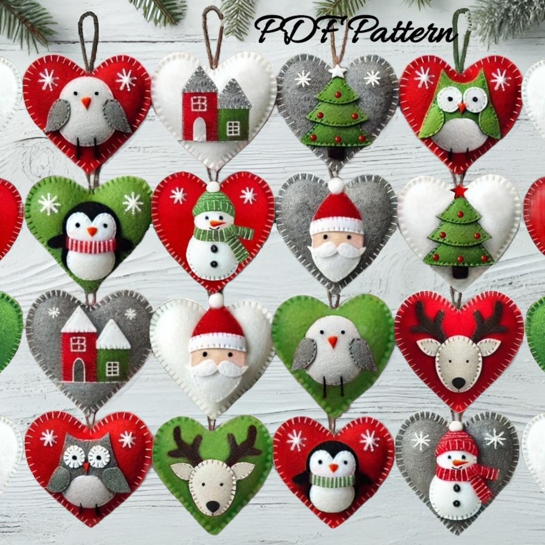 Advent Calendar Sewing Project, Set of Christmas Ornaments PDF Pattern ...