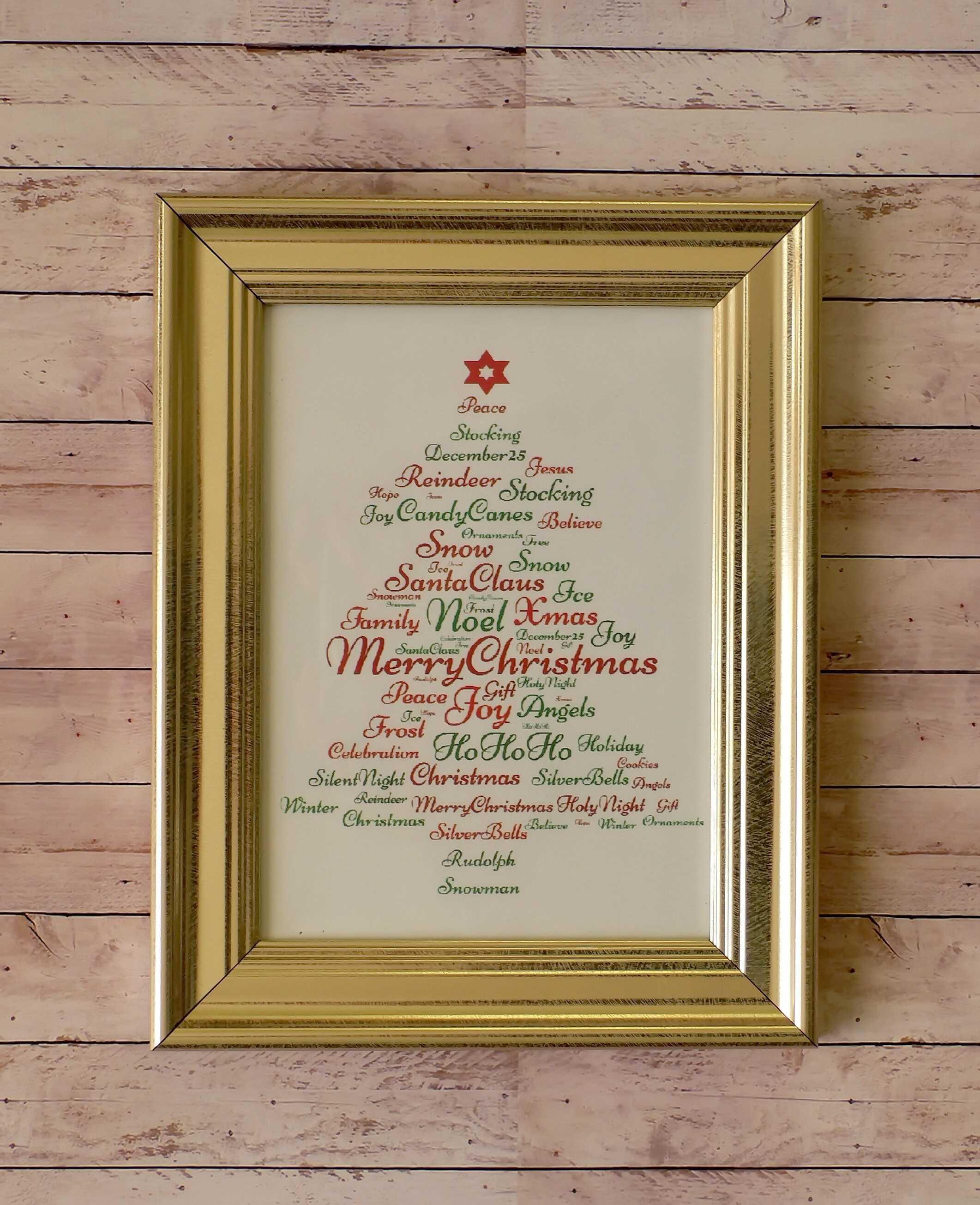 Printable Christmas Tree Wall Art Word in Christmas Tree - Etsy