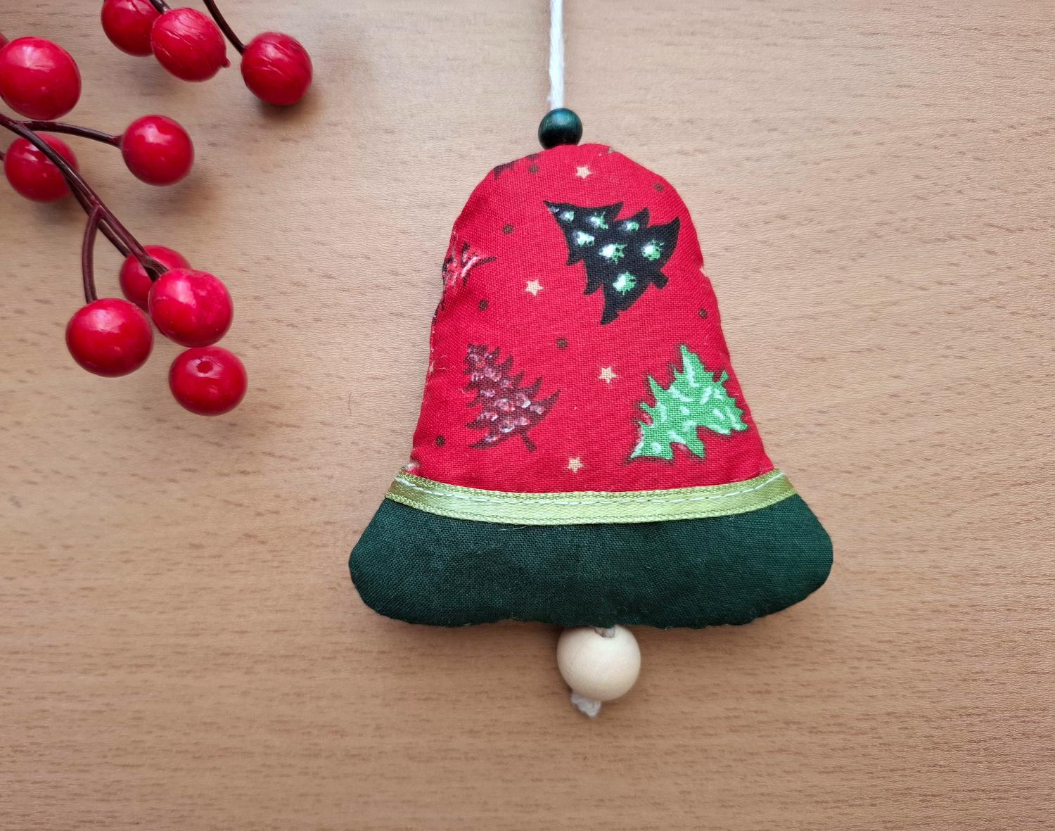 Fabric Christmas Bell Ornament Sewing Pattern and Tutorial, Two Sizes ...
