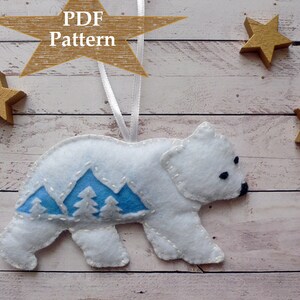 Polar Bear Felt Ornament Sewing Pattern DIY Handmade Gift Instant ...