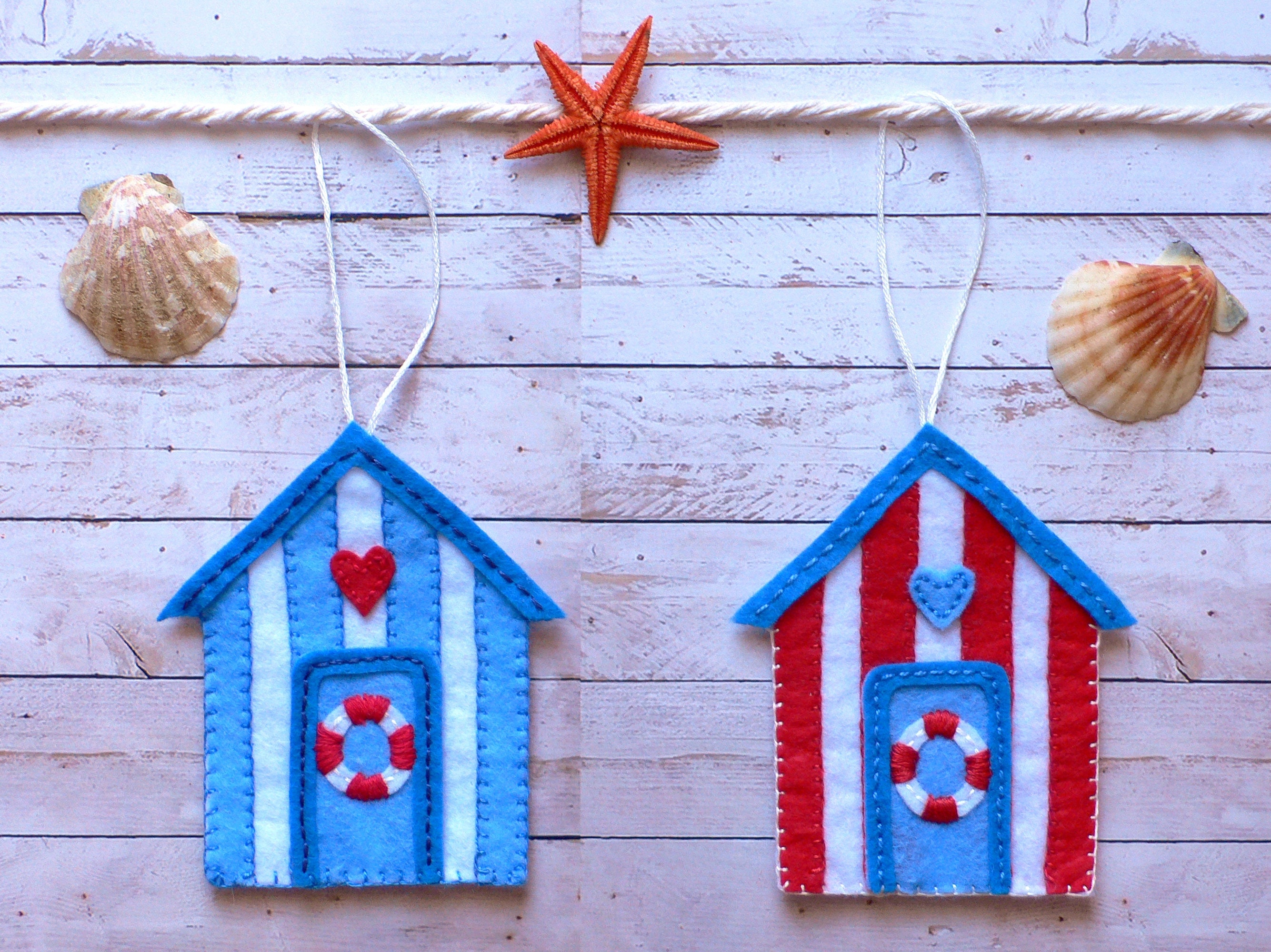 Felt Beach House Ornament PDF Sewing Pattern and Tutorial Nautical ...