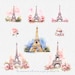 Paris Eiffel Tower Clipart - 46 Digital Art Graphics - Instant Download ...