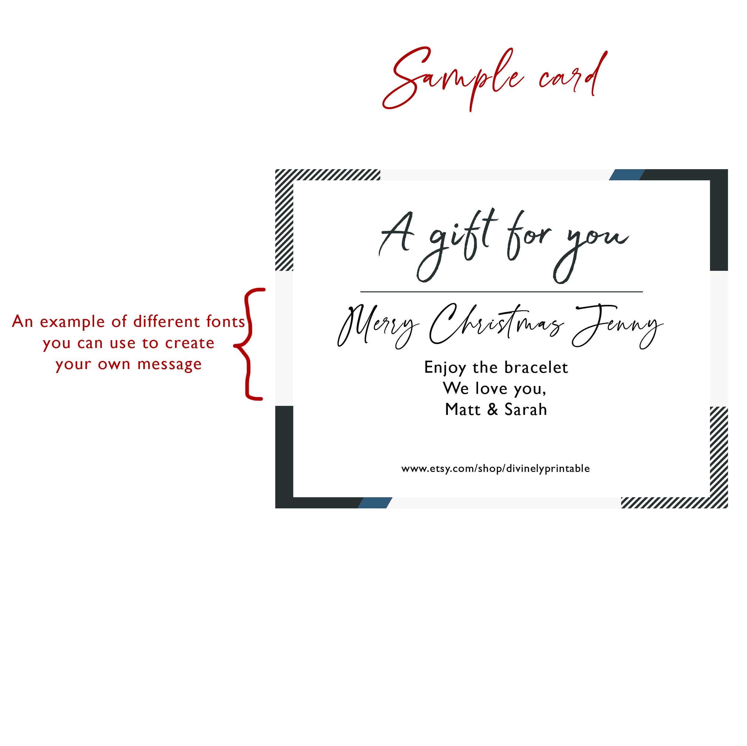 Gift Message Template - for Instant Download - Commercial Use - Canva ...