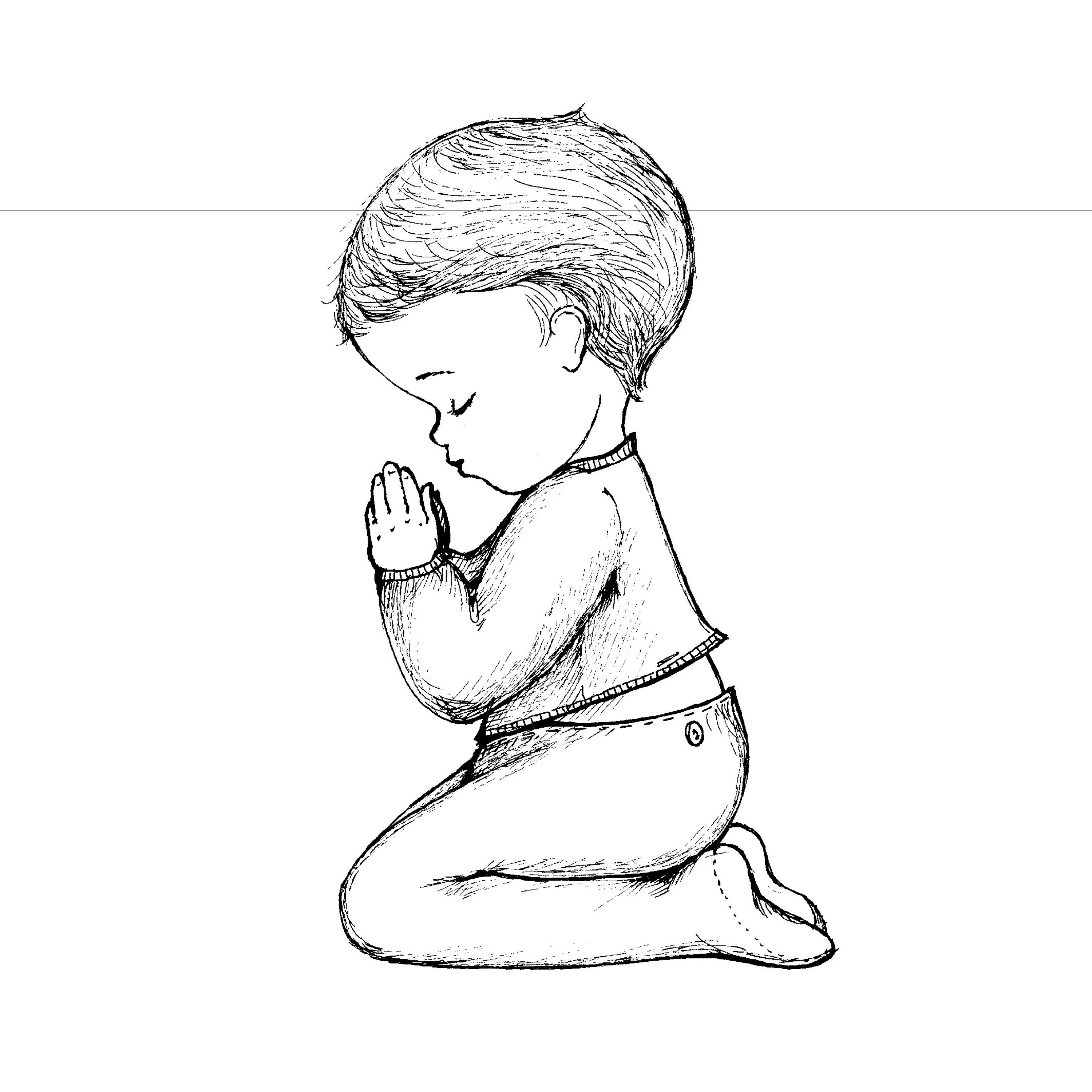 Praying Little Boy - Digital Artwork - Wall Art - Nursery - Sunday ...