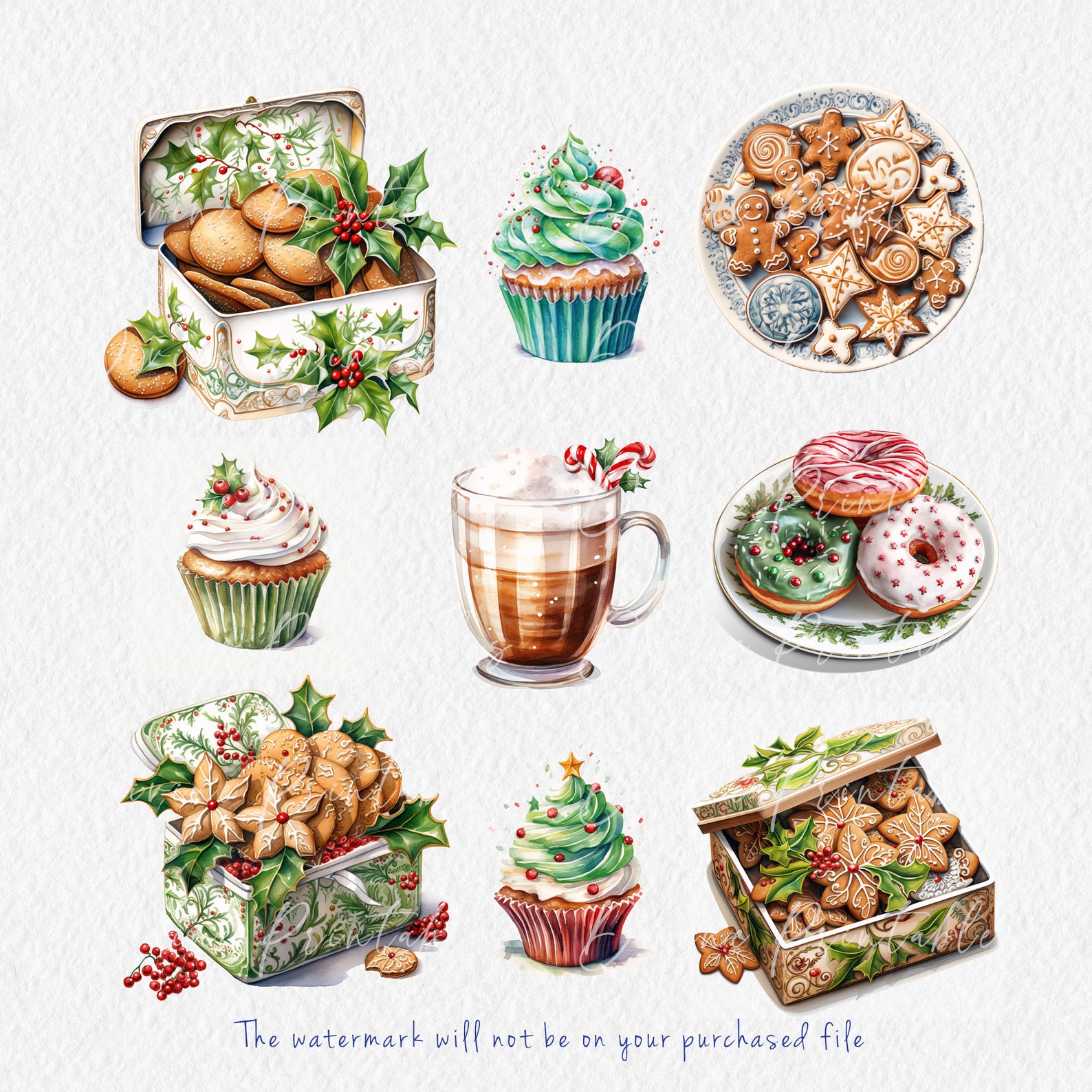 Christmas Treats Clipart - 52 Digital Graphics for Instant Download ...