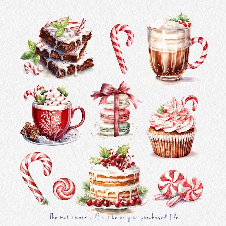 Christmas Treats Clipart - 52 Digital Graphics for Instant Download ...