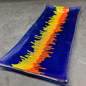 Pulse 5; Modern Fused Art Glass Spoon Rest Made With Orange, Yellow ...