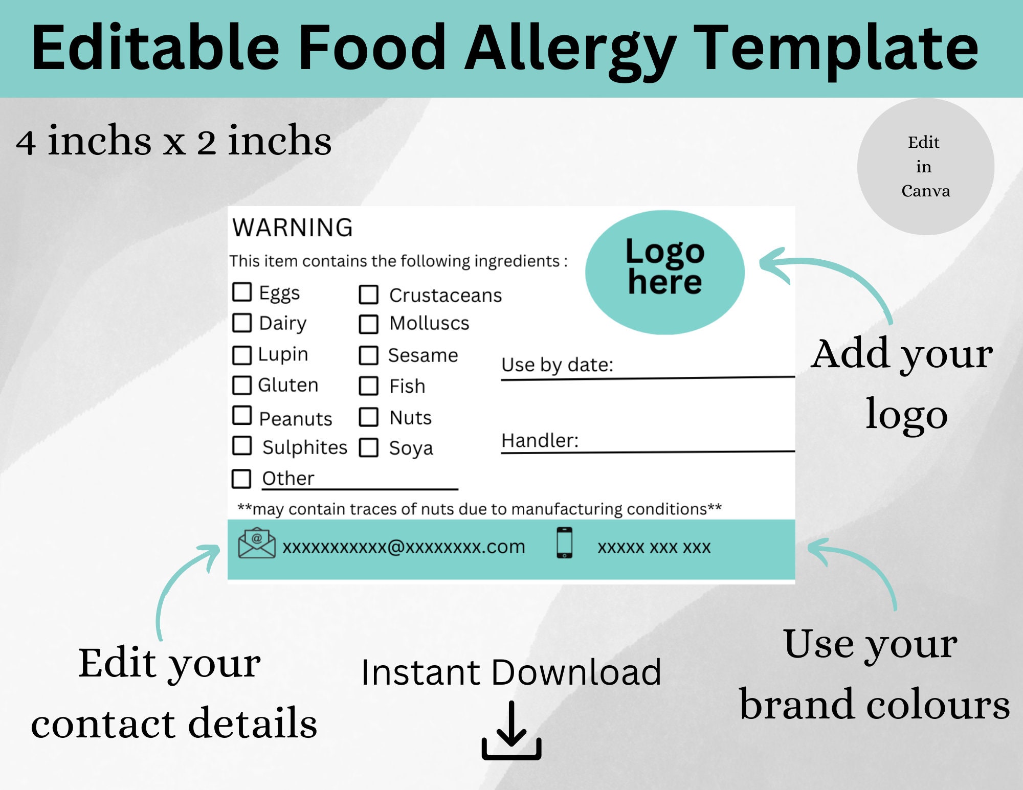 Allergy Stickers | Food Allergy Labels | Editable Template | Customise ...