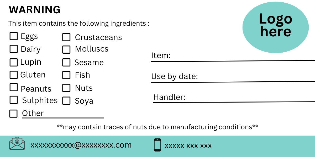 Allergy Stickers | Food Allergy Labels | Editable Template | Customise ...