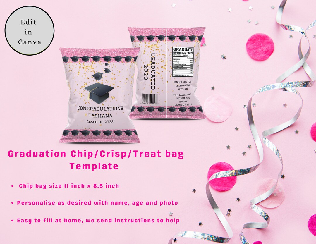 Chip Bag Crisp Bag Treat Bag Graduation Favour Party - Etsy