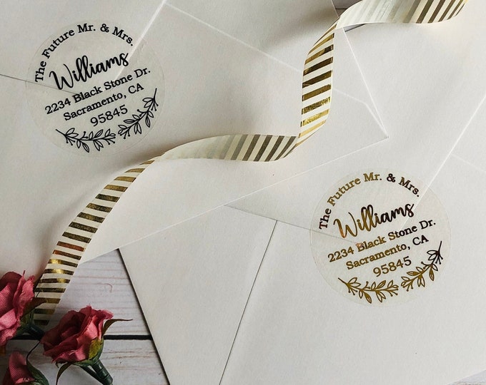 Return Address Labels, Wedding Labels, Bridal Address Labels, Clear ...