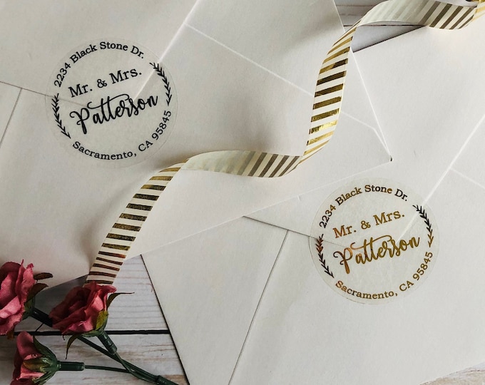 Return Address Labels, Wedding Labels, Bridal Address Labels, Clear ...