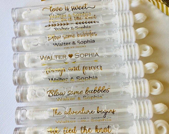 48 Personalized Wedding Bubble Labels Foil Bubble Labels - Etsy