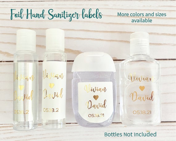 30 Personalized Hand Sanitizer Labels/real Foil Labels/wedding | Etsy
