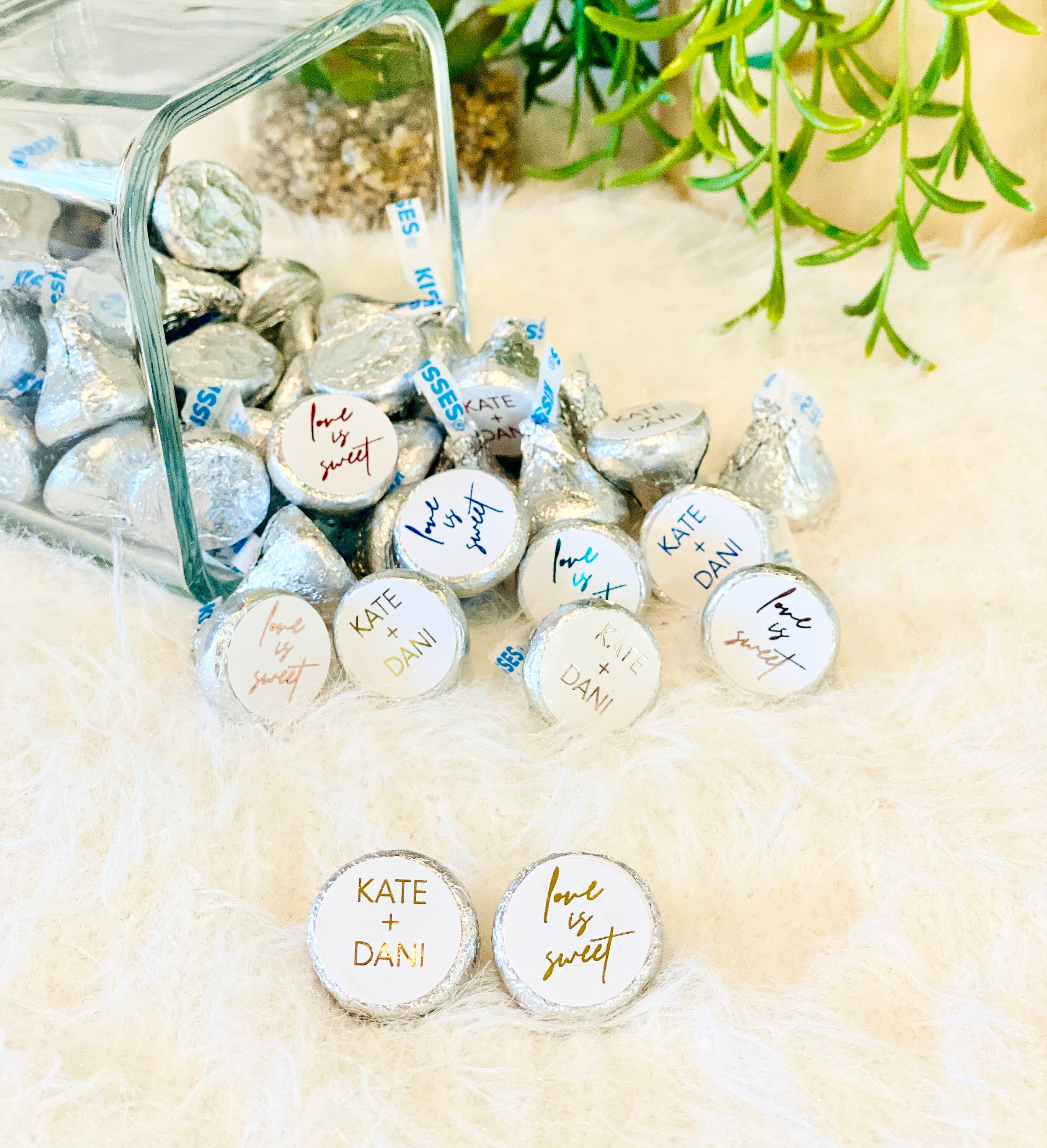 108 Personalized Hershey Kiss® Candy Labels Personalized Love Etsy