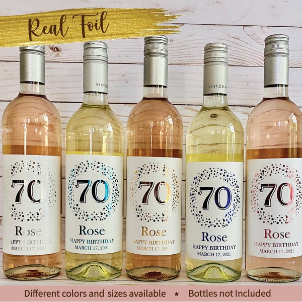 75th Birthday Wine Label - Etsy