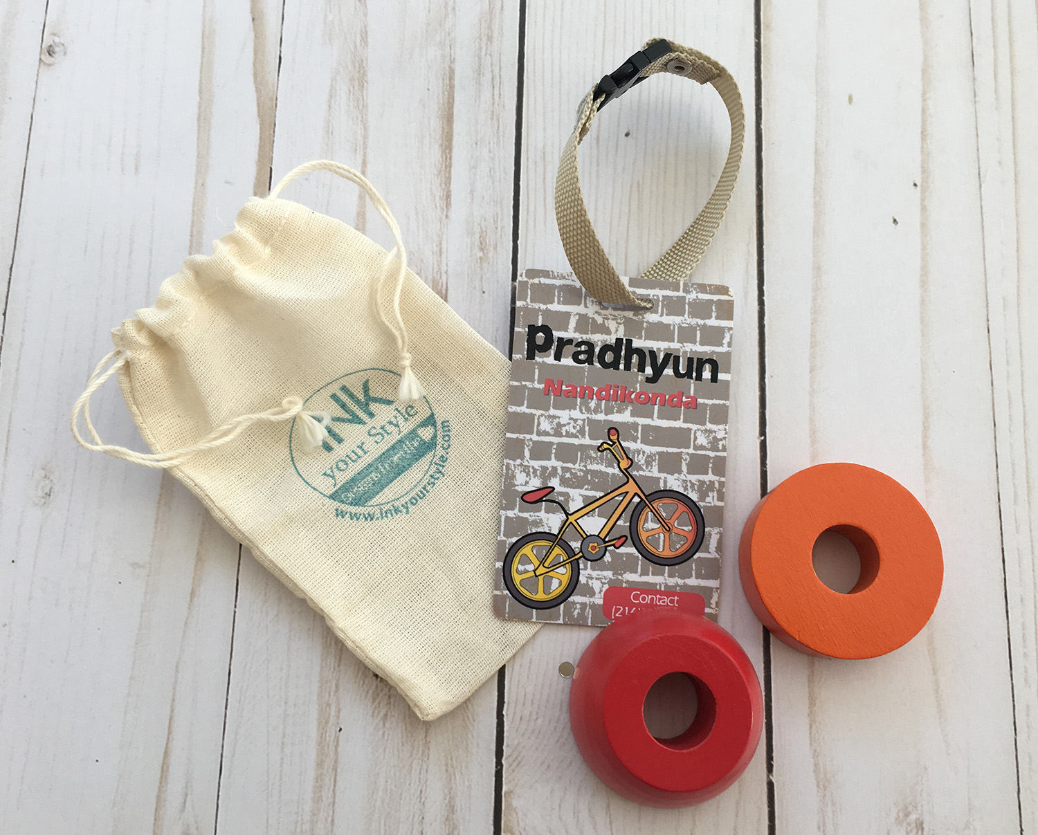 Personalized bike id backpack tag custom name tag school | Etsy