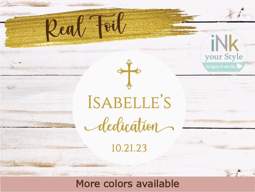 Personalized Real Foil Baby Dedication Stickers/child Dedication Labels ...