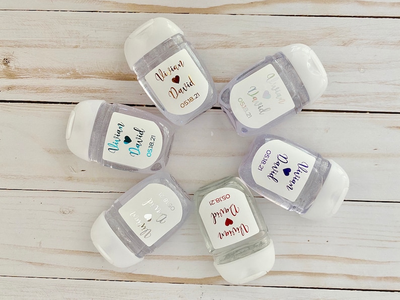 30 Personalized Hand Sanitizer Labels/real Foil Labels/wedding | Etsy