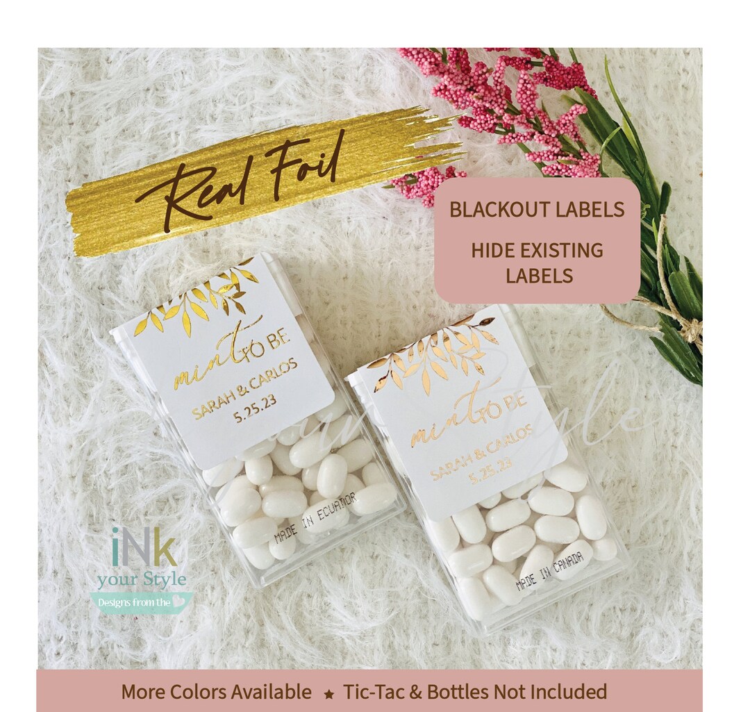 Personalized Real Foil Wedding Tic Tac® Labels/wedding Favor Labels/tic ...