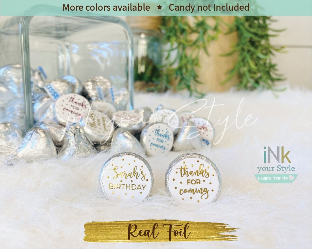 108 Personalized Hershey Kiss® Candy Labels/personalized Birthday Kiss ...