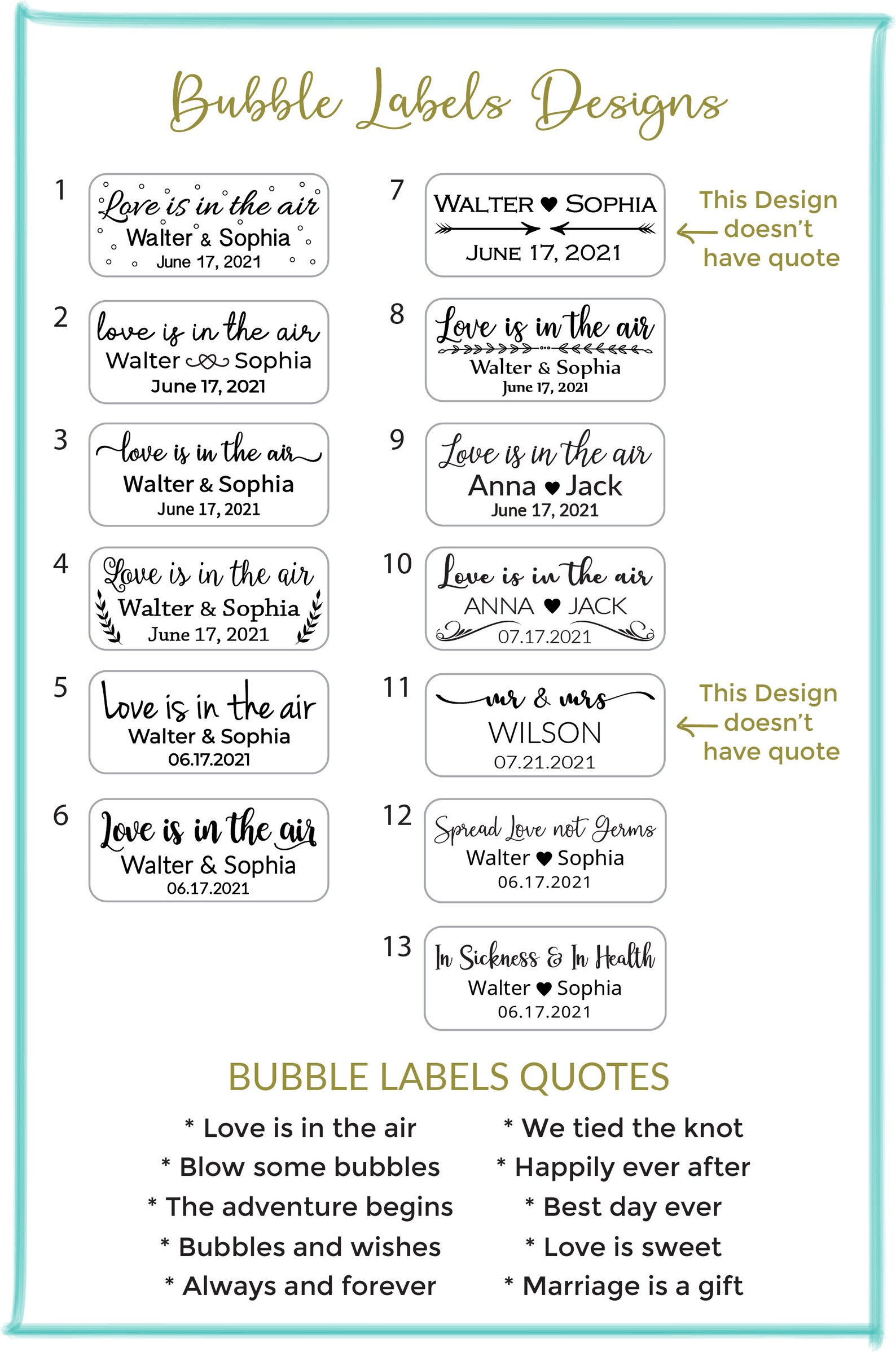 48 Personalized Wedding Bubble Labels Foil Bubble Labels - Etsy