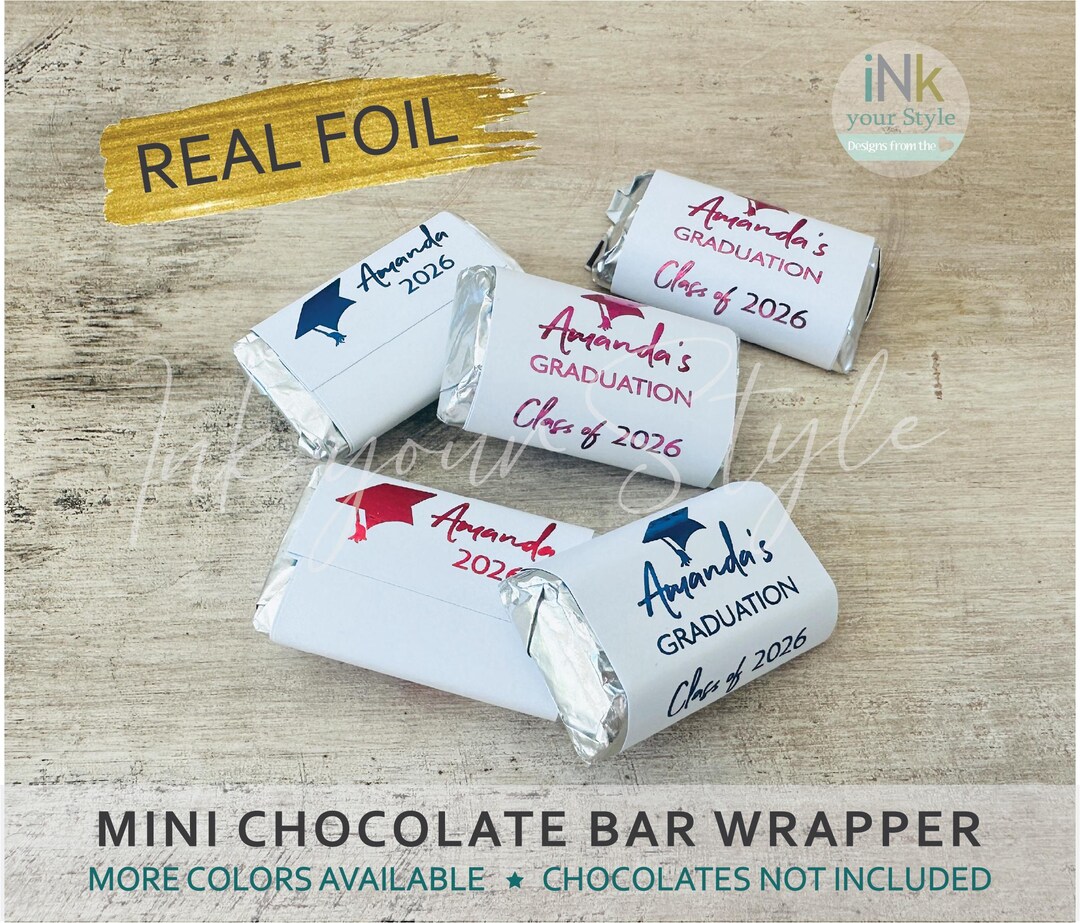 21 Personalized Graduation Chocolate Bar Wrappers/personalized Real ...