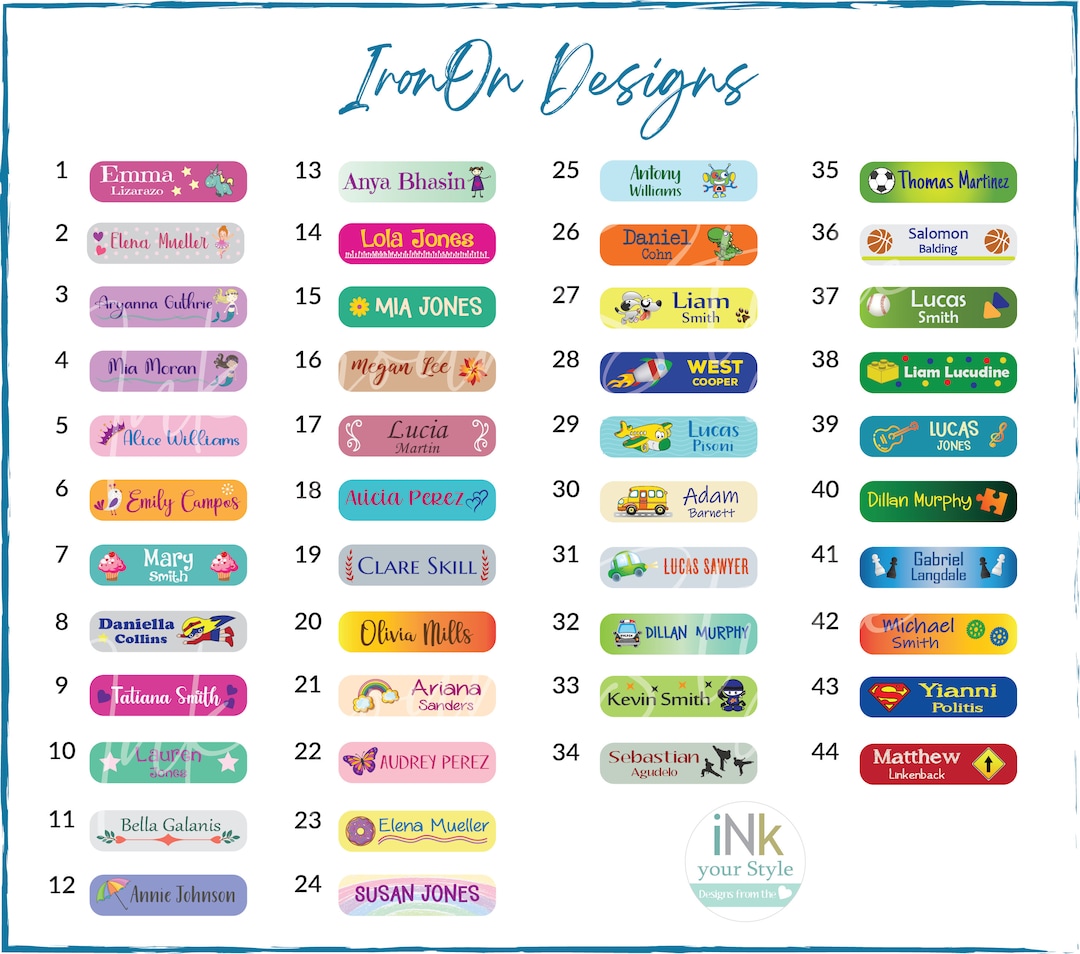 Personalized Iron on Clothing Labels/back to School Clothing Labels ...