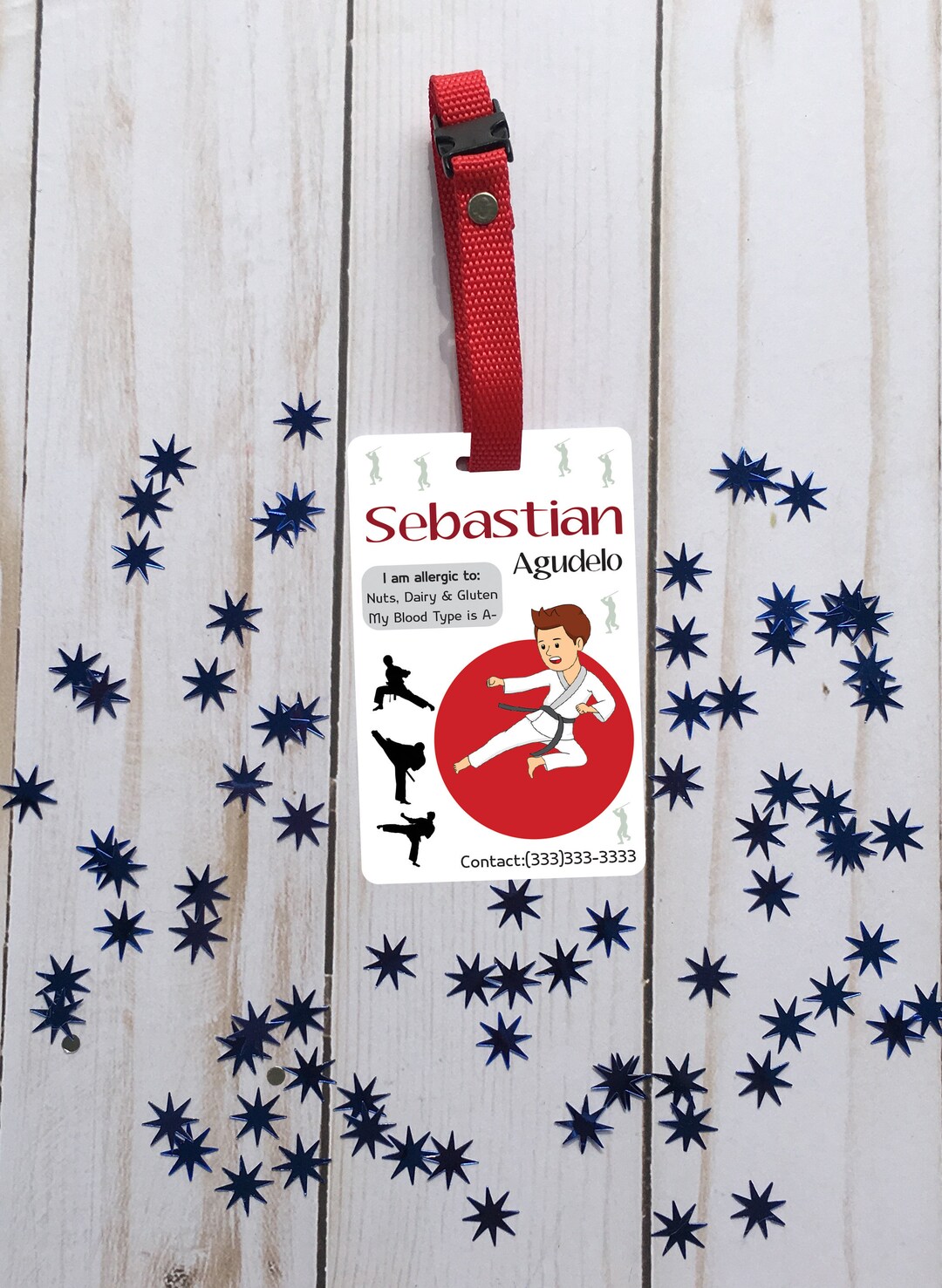 Personalized Karate Id Backpack Tag, Custom Name Tag, School Name Tag ...