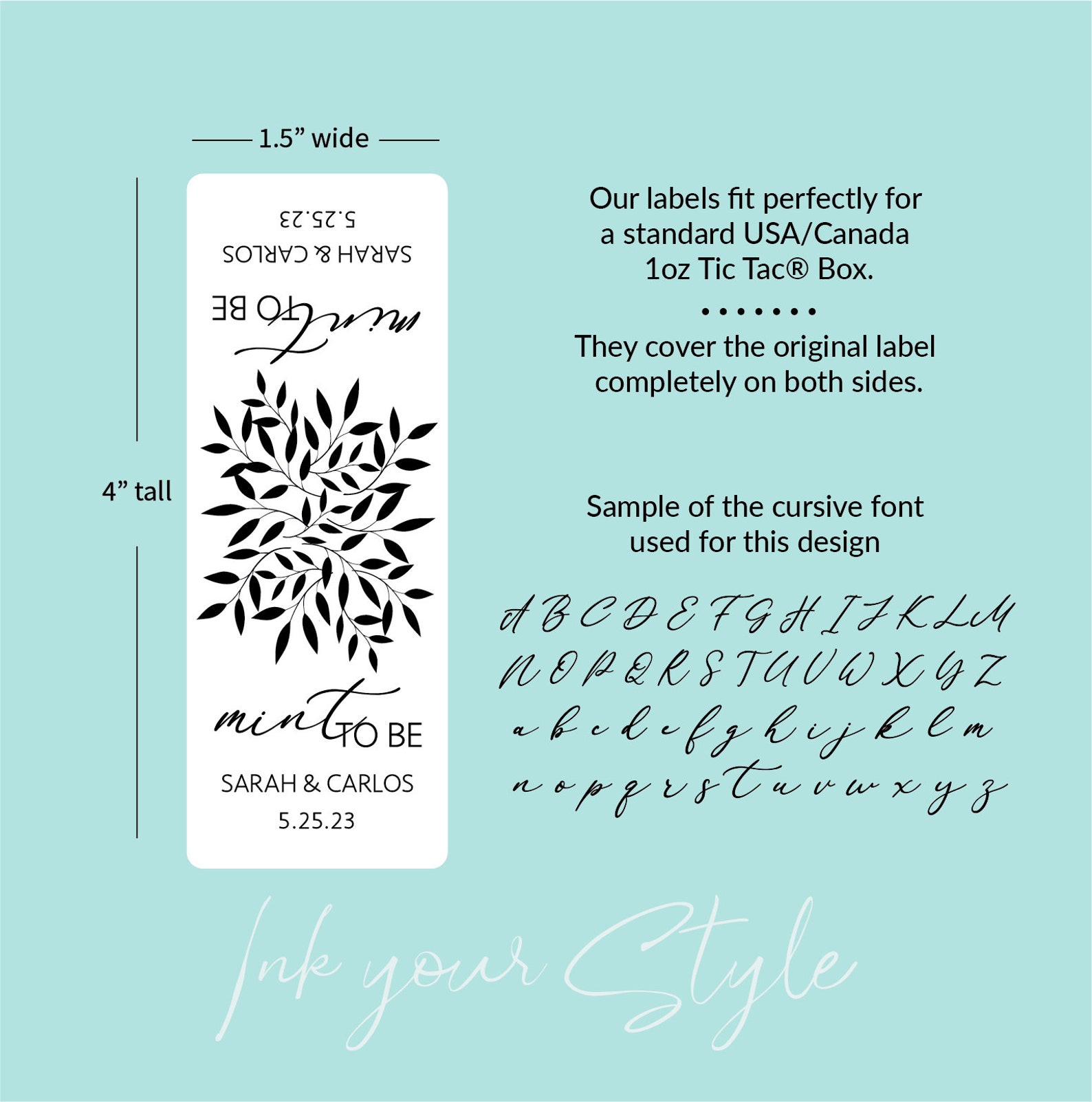 Personalized Real Foil Wedding Tic Tac® Labels/wedding Favor Labels/tic ...