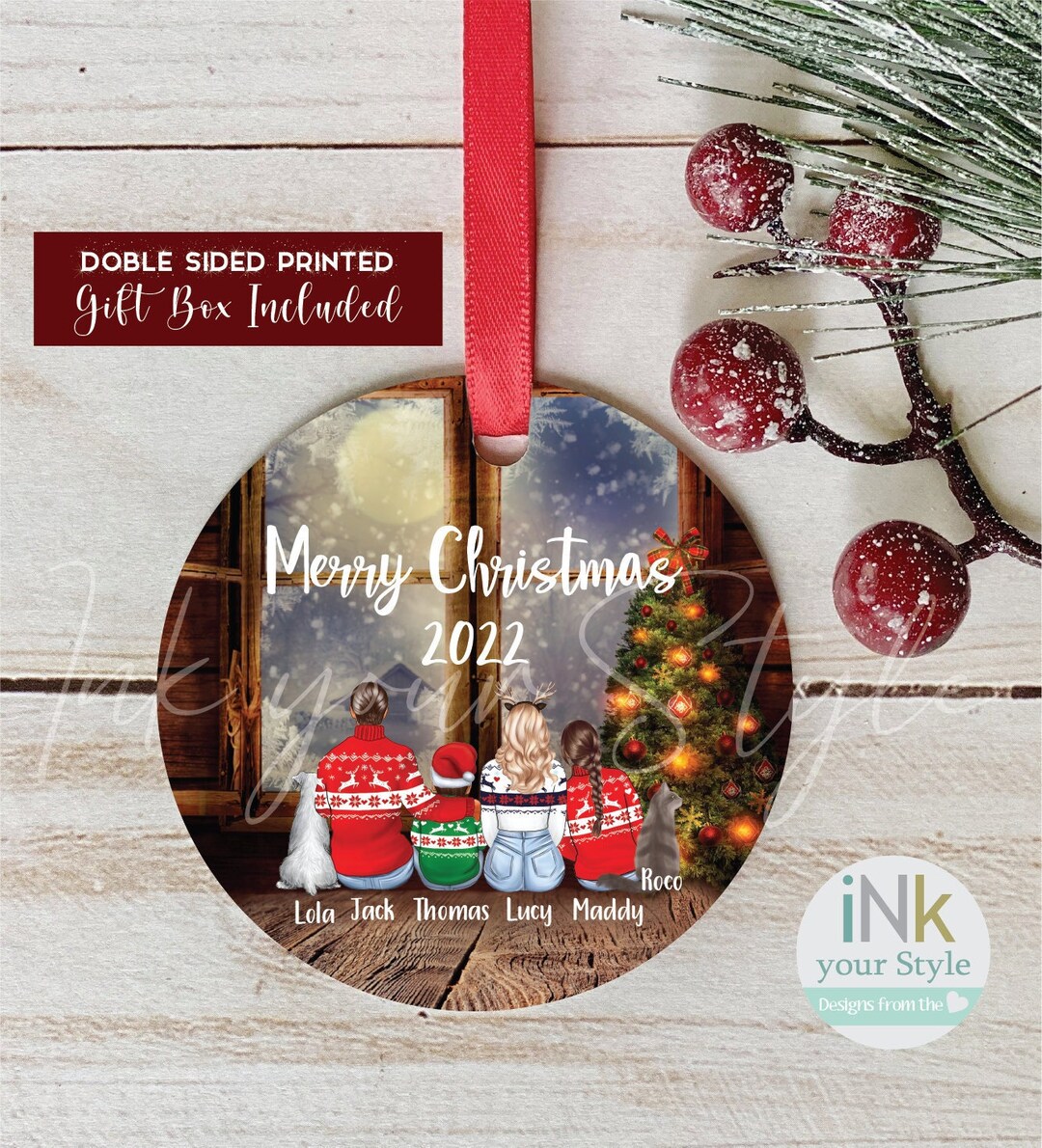 Personalized Family Ornament, Family With Kids Ornament, Custom ...