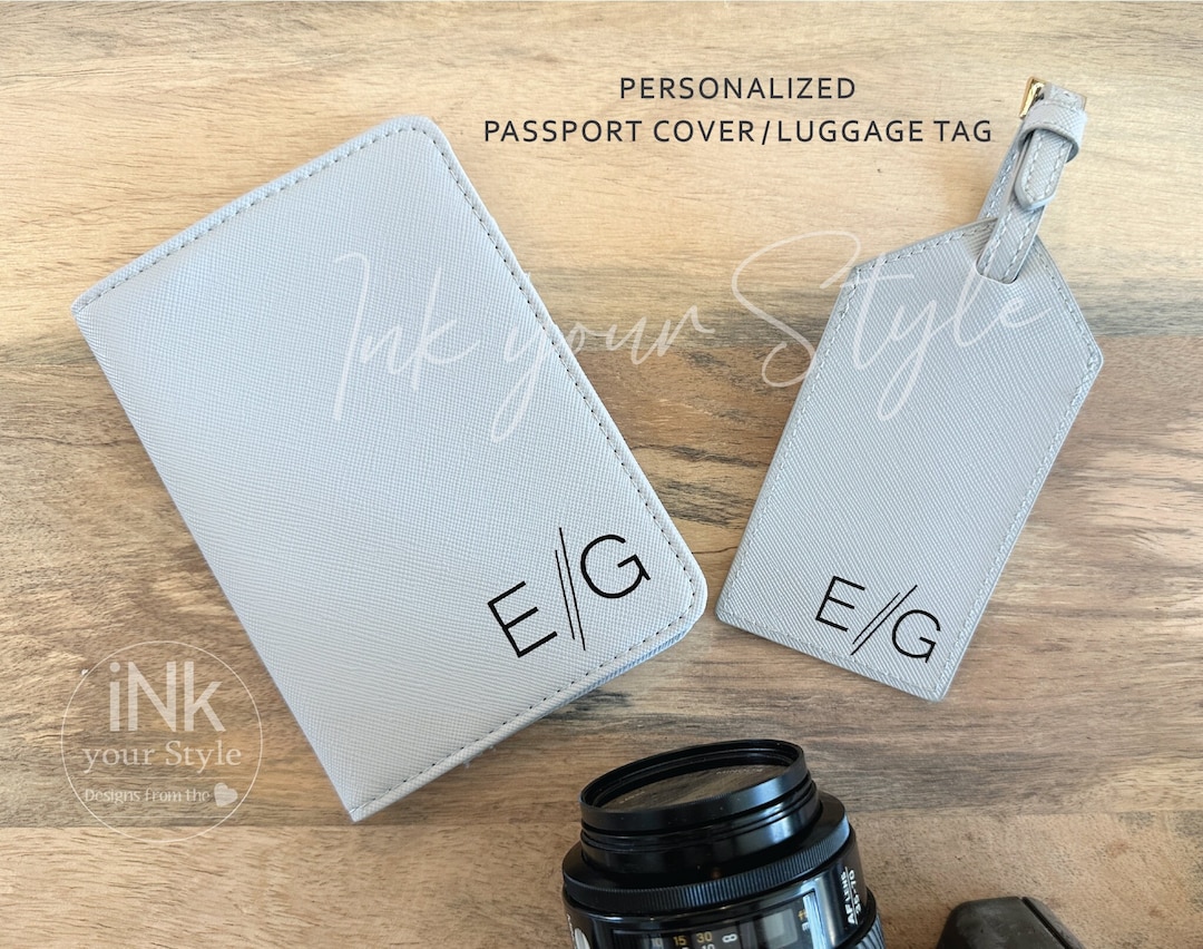 Personalized Passport Cover and Luggage Tag, Custom Passport Holder Set ...