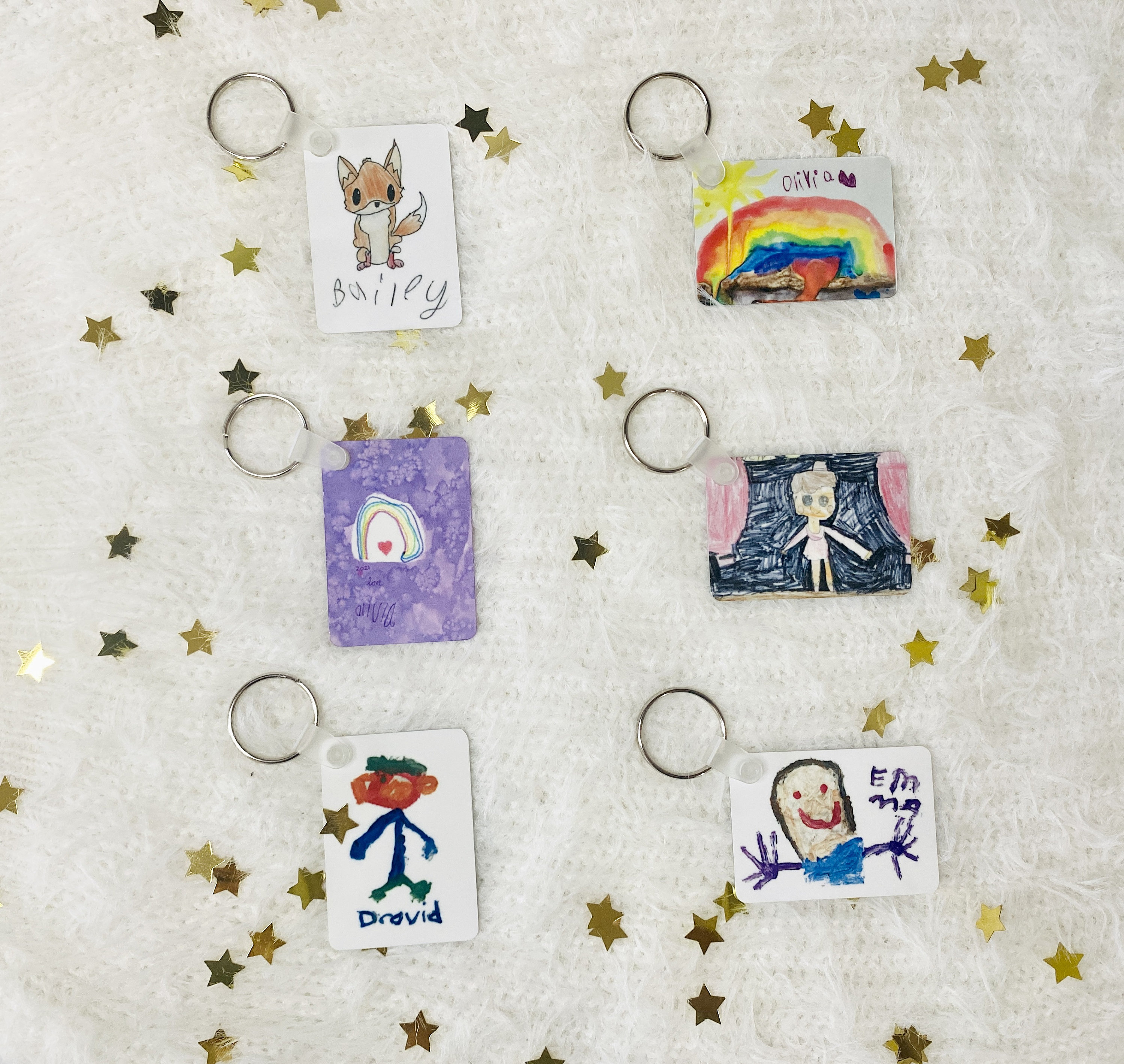 Kids Drawing Keychain/kids Art Keychain/children Artwork Keychain ...