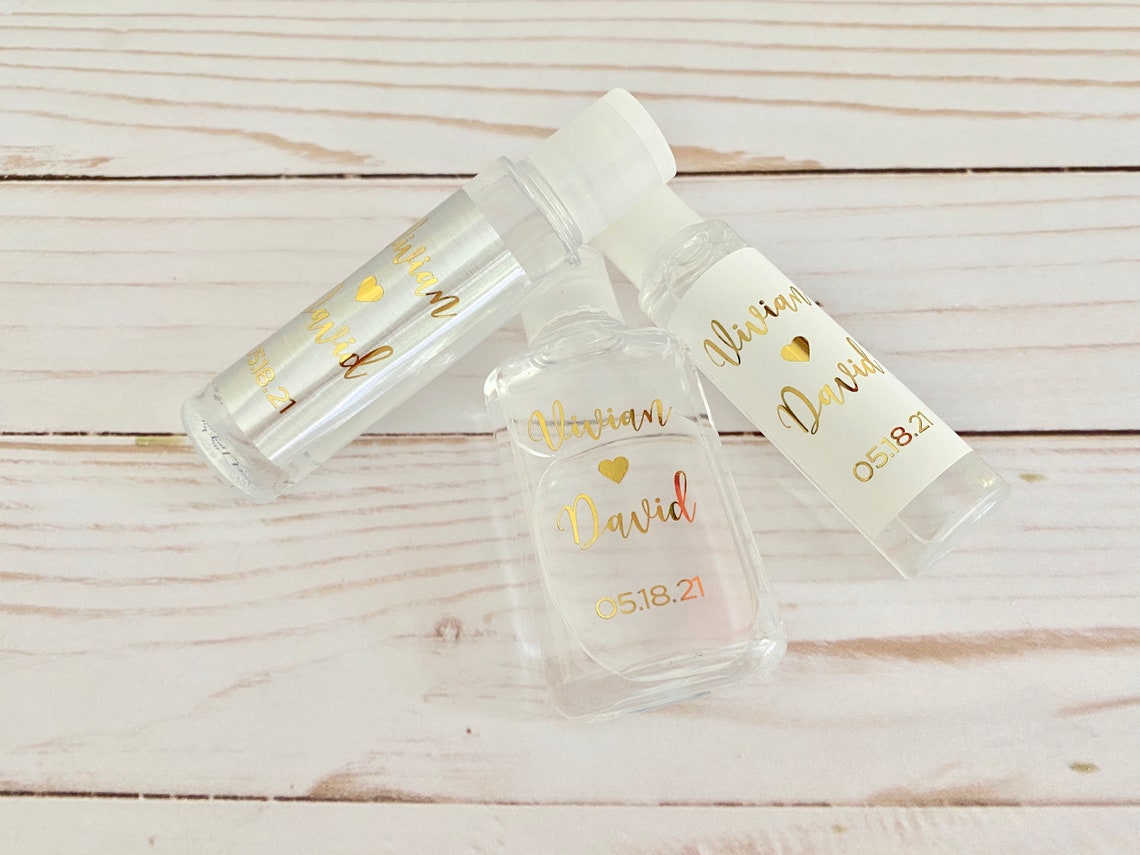 30 Personalized Hand Sanitizer Labels/real Foil labels/wedding | Etsy