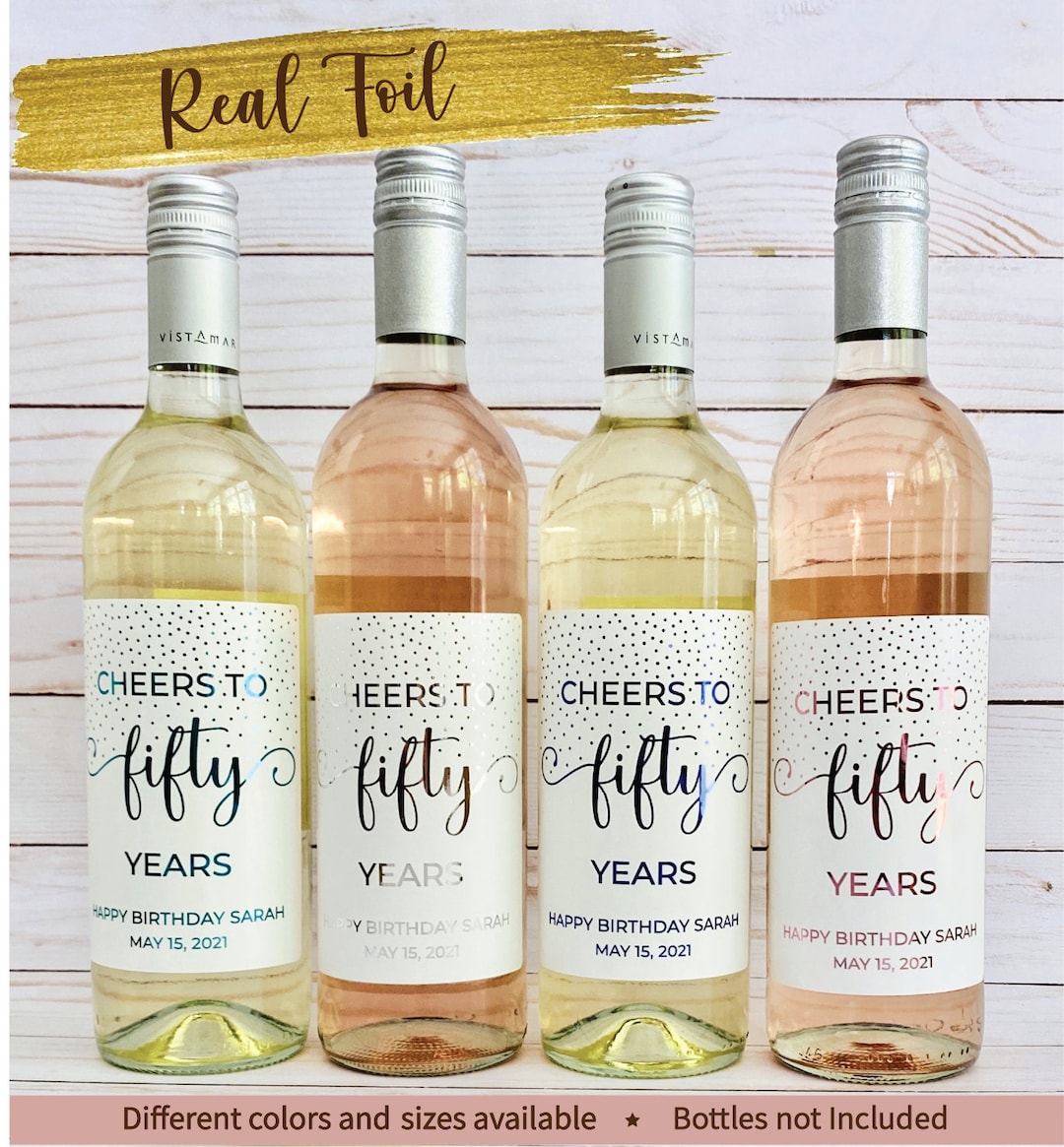 Personalized Real Foil Cheers Birthday Wine Labels/birthday Mini ...