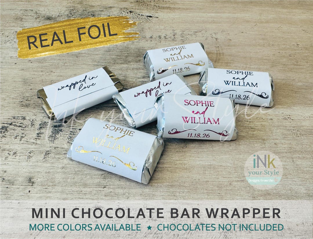 21 Personalized Wedding Chocolate Bar Wrappers/personalized Real Foil ...