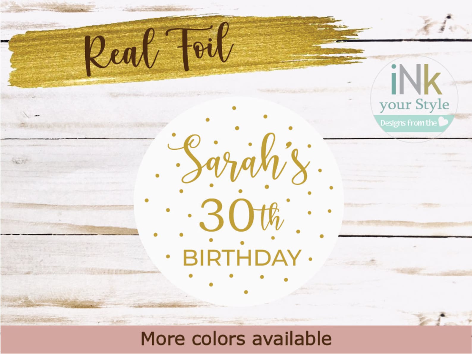 Personalized Real Foil Birthday Labels/personalized Birthday Confetti ...