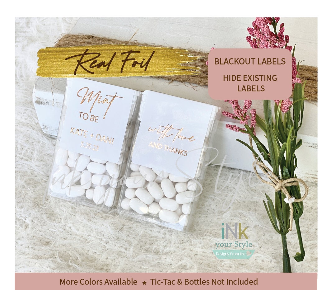Personalized Real Foil Wedding Tic Tac® Labels/wedding Favor Labels/tic ...