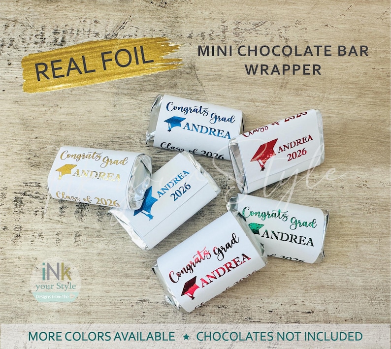 21 Personalized Graduation Chocolate Bar Wrappers/personalized Real ...