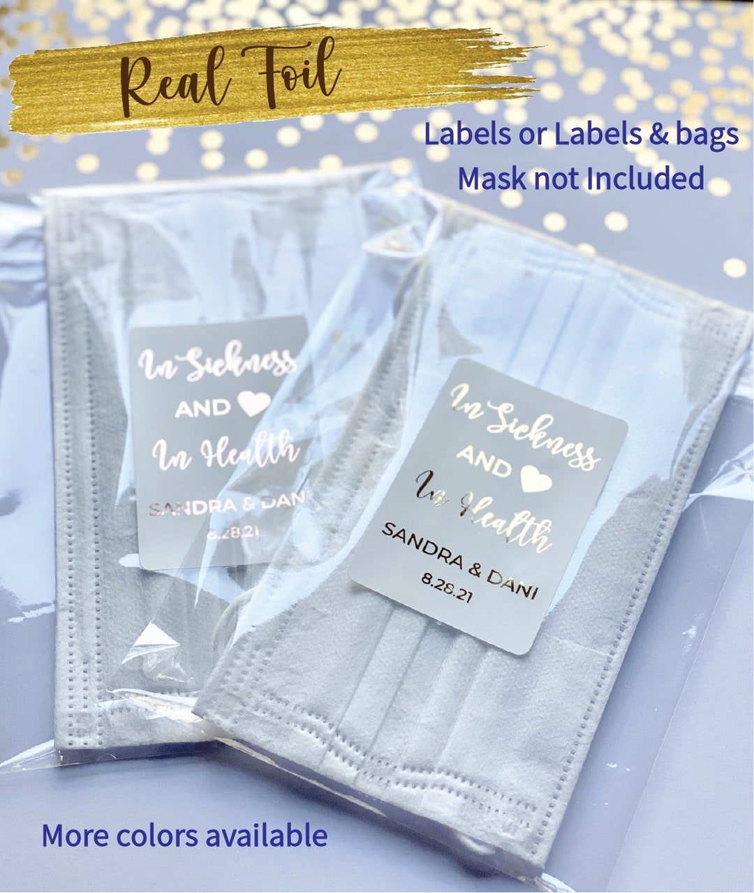 10 Personalized Face Mask Favor Bags Stickers/ Face Mask - Etsy