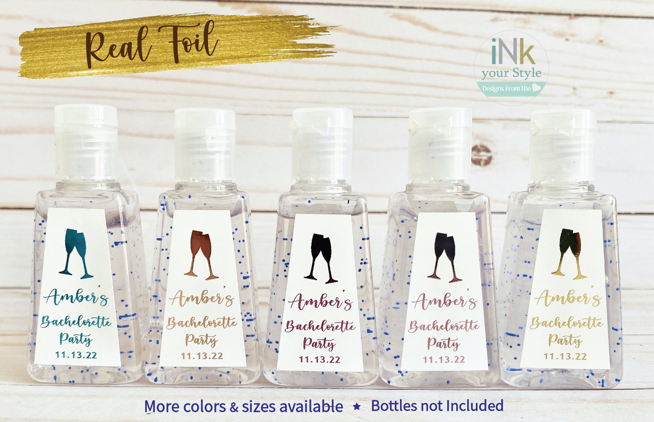 20 Personalized real foil Hand Sanitizer Labels/bath and body | Etsy