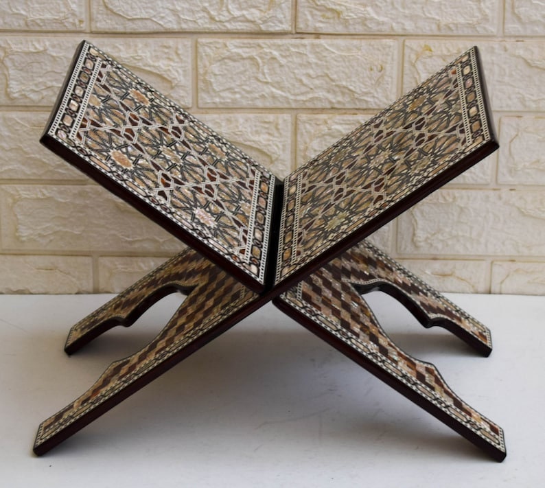 Islamic Quran Holder, Handcrafted Mother of Pearl Inlaid Wood Quran ...